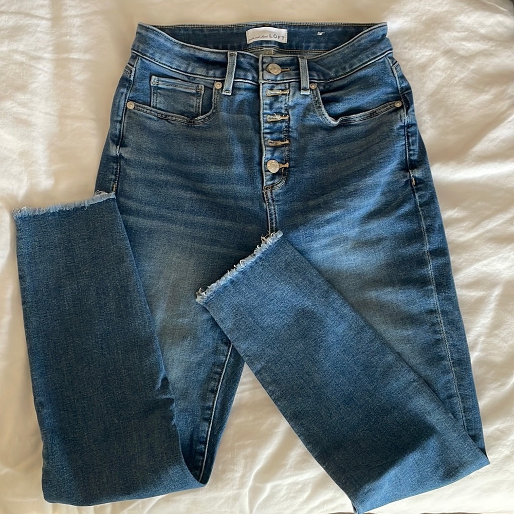 Loft Skinny Jeans With Multiple Buttons And Slightly … - Gem